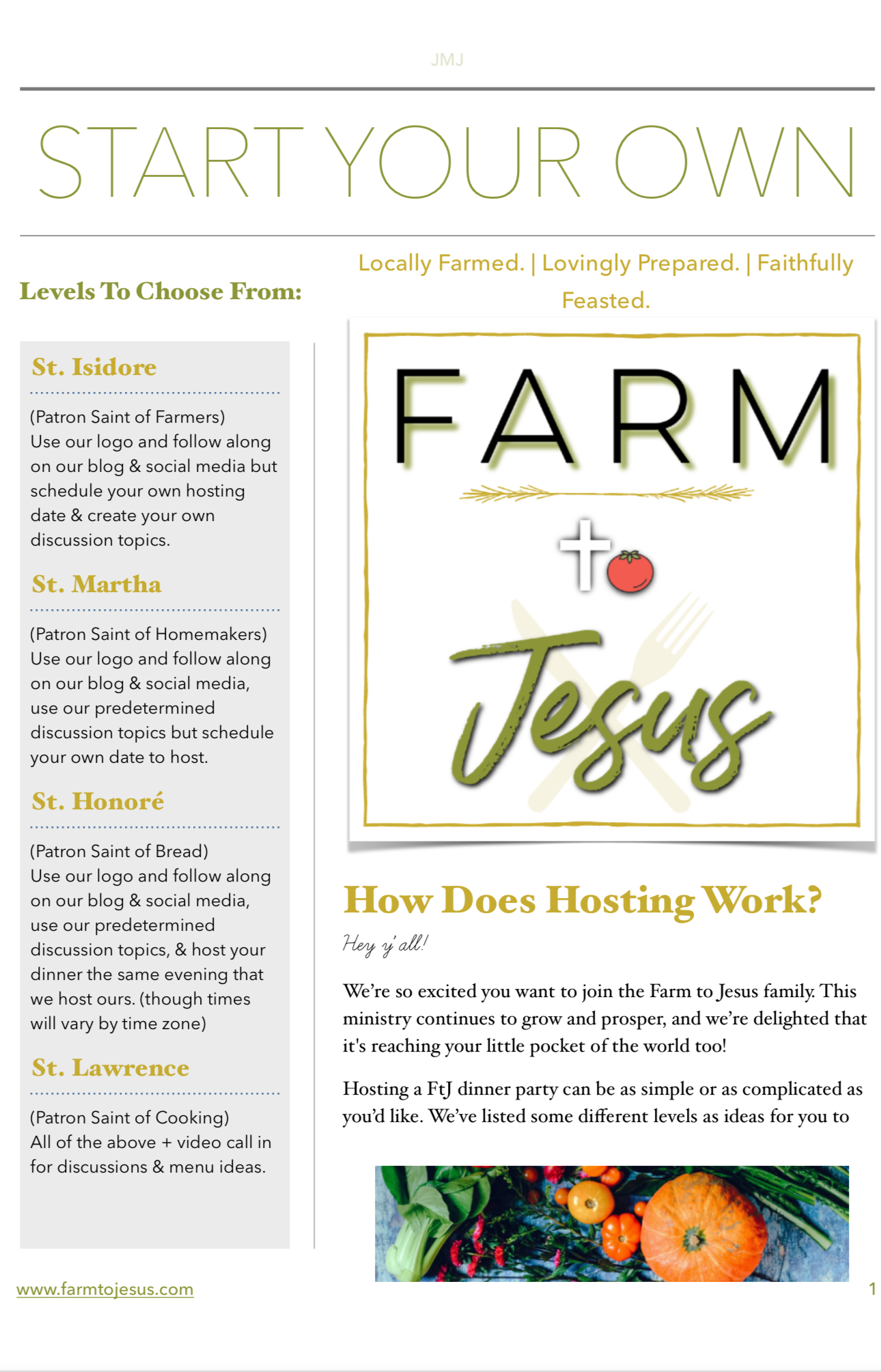 Be A Host – Farm to Jesus